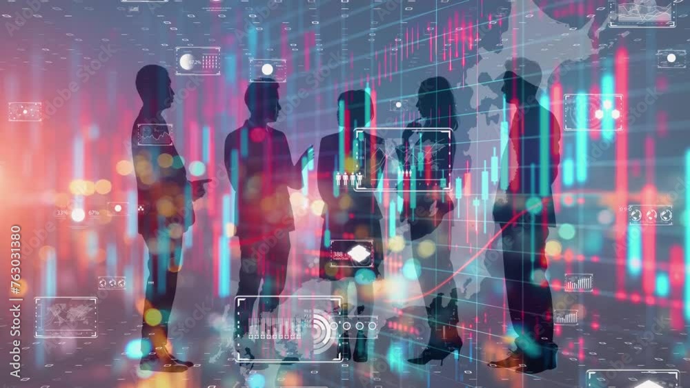 Abstract concept of a data-driven market with human elements and ...