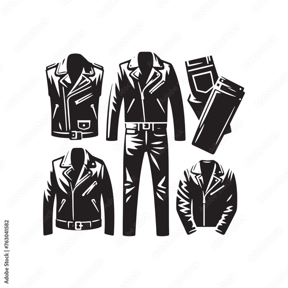 Urban Leather Jacket and Jeans Set of Silhouette - Redefining Cool with ...