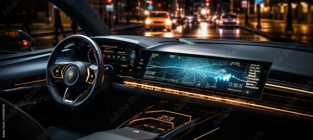 A detailed visual representation of the advanced smart car technology ...