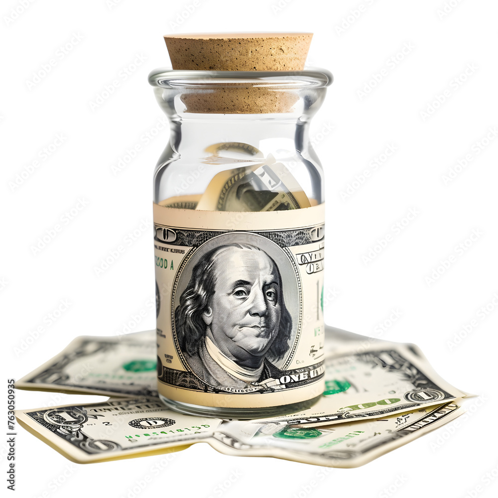 Dollar-Cost Averaging Strategy Visualized Glass Jar with Dollar Bill ...