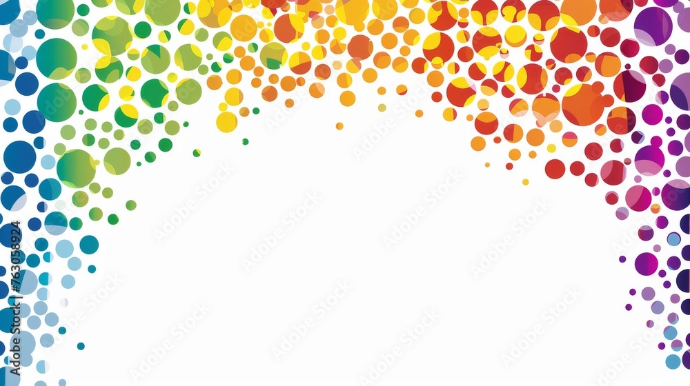 Rainbow Dot Border Frame on White Background Illustration Stock ...