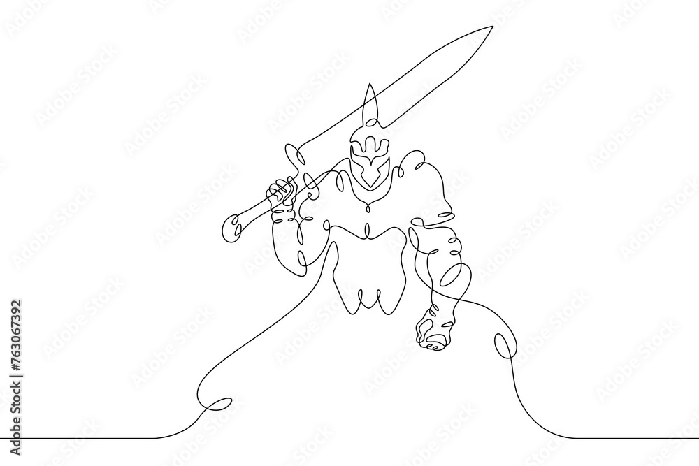 Medieval knight. Fantasy hero in heavy armor. Warrior in combat attire ...