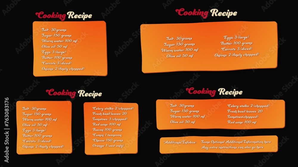 Cook Recipe Stop Motion Titles Overlays Stock Template | Adobe Stock