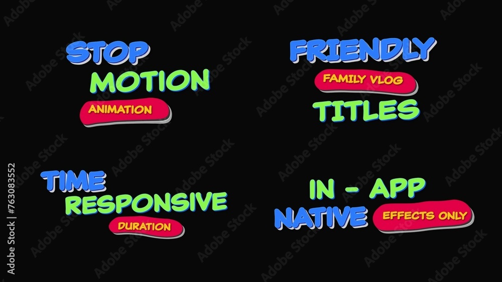 Family Friendly Stop Motion Titles Overlays Stock Template | Adobe Stock