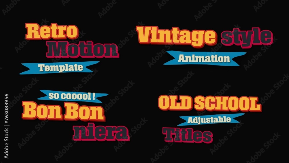 Old School Grunge Stop Motion Titles Overlays Stock Template | Adobe Stock