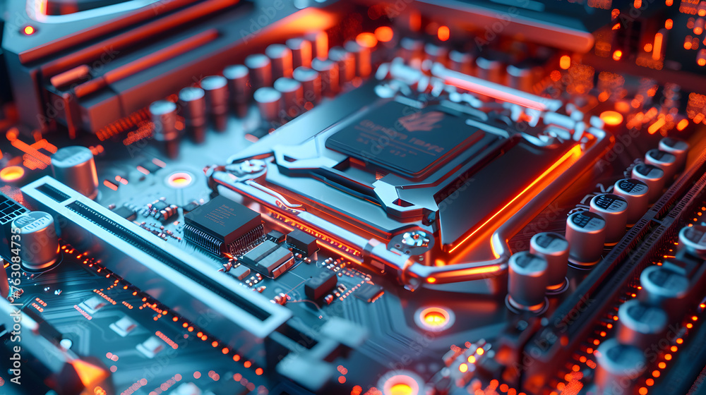 Computer technology with microchip on motherboard ,complexity of ...