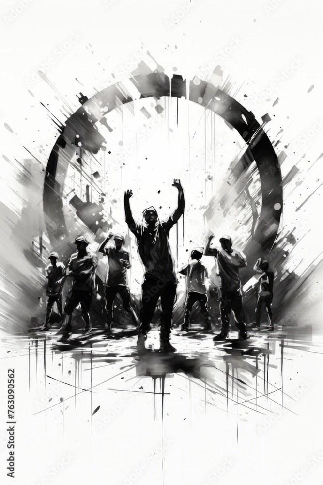 Street dance crew creating a mesmerizing visual spectacle with their ...