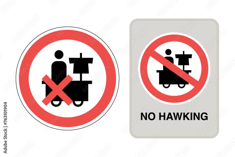 No Hawking Sign and Symbol, Warning vector icons for shopping mall ...