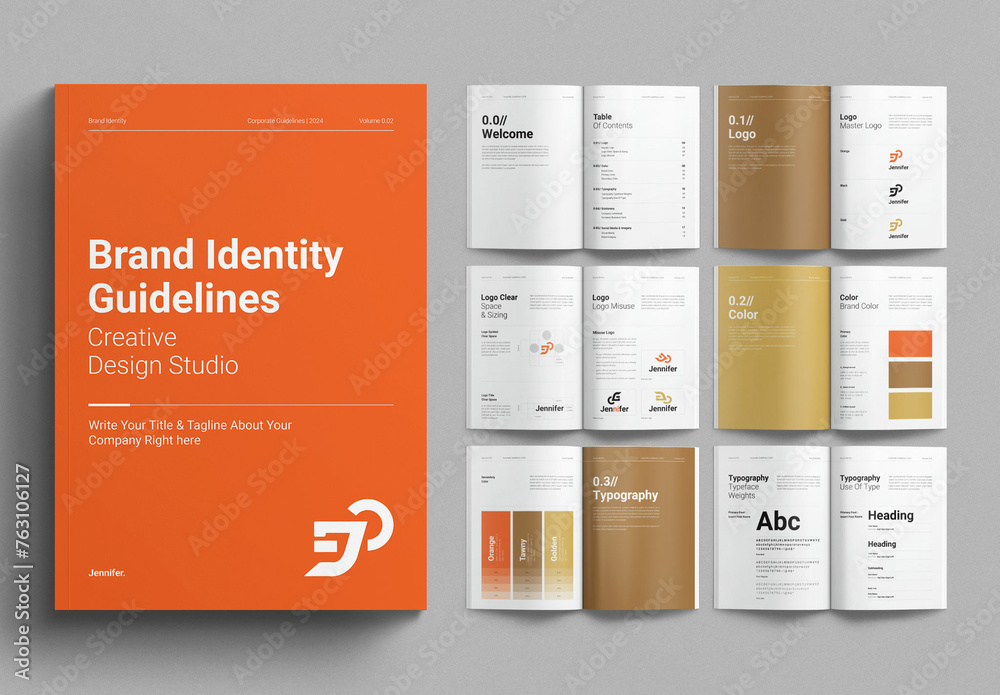 Brand Identity Guidelines Template Design Layout Stock Template | Adobe ...