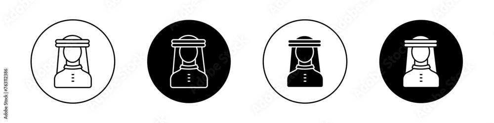 Arabic man icon set. kuwait muslim sheikh in traditional dress vector ...