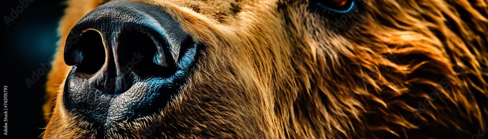 Focus on capturing the unique features and textures of the nose bear's ...