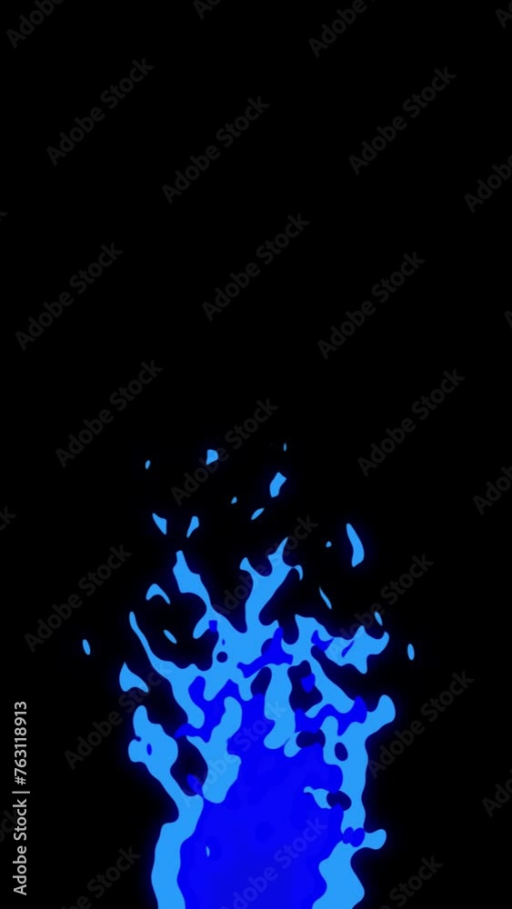 Fire Animated Alpha channel Cartoon Bonfire, transparent background. 4K ...