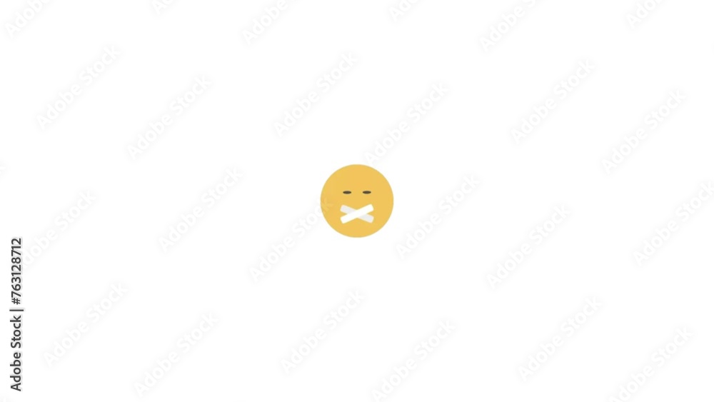 shut up Animated Emoji on a Transparent Background. 4K Loop Animation ...