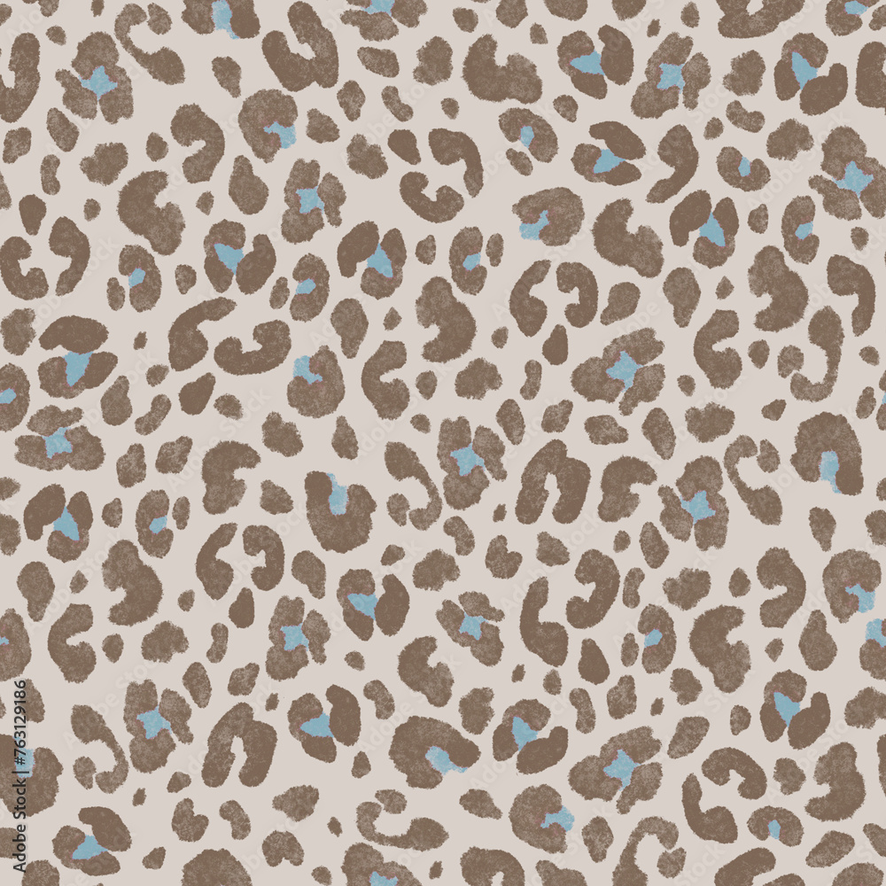 Seamless abstract pattern of a leopard print on a white background. The ...