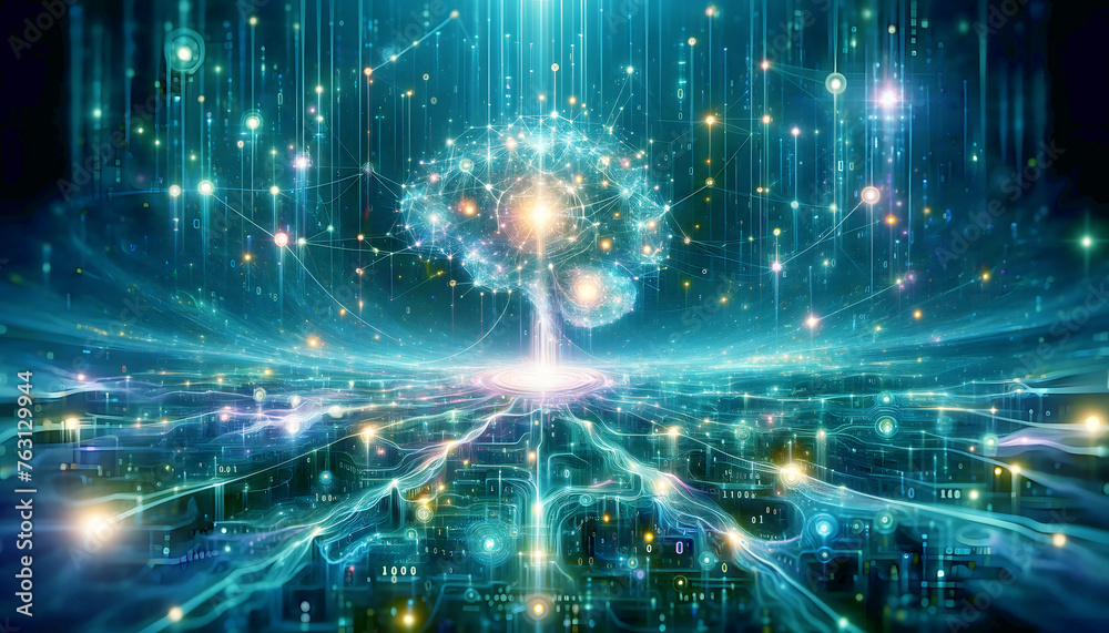 Complex thought processes powered by AI and big data analysis, neural ...