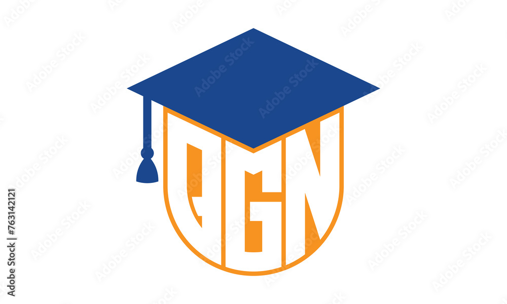 QGN initial letter academic logo design vector template. school college ...