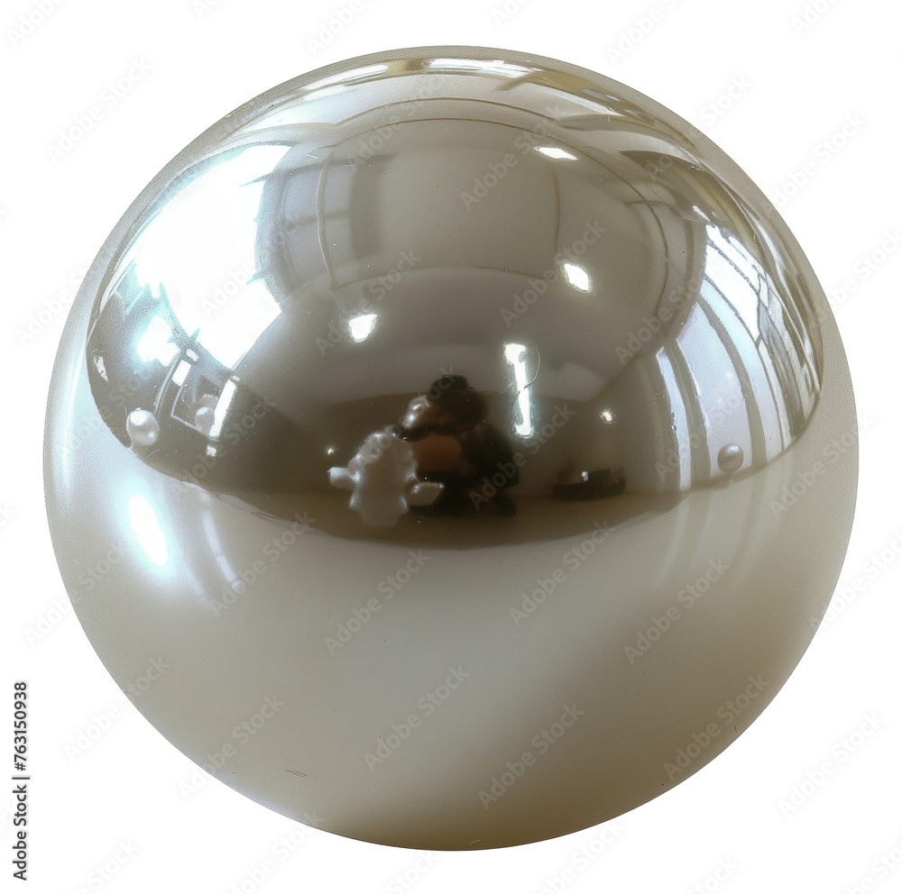 Shiny reflective sphere with interior room reflection, cut out - stock ...