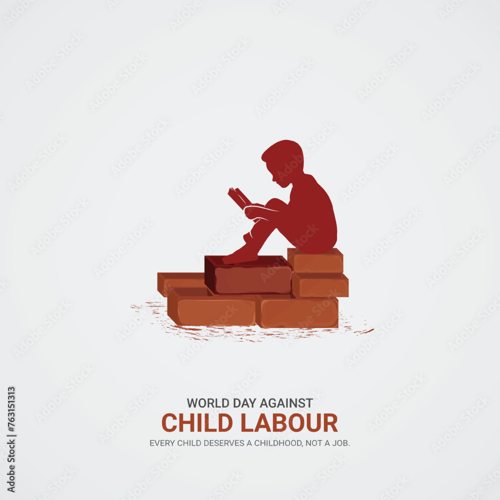 World day against Child labour. Child labour creative ads design 12 ...