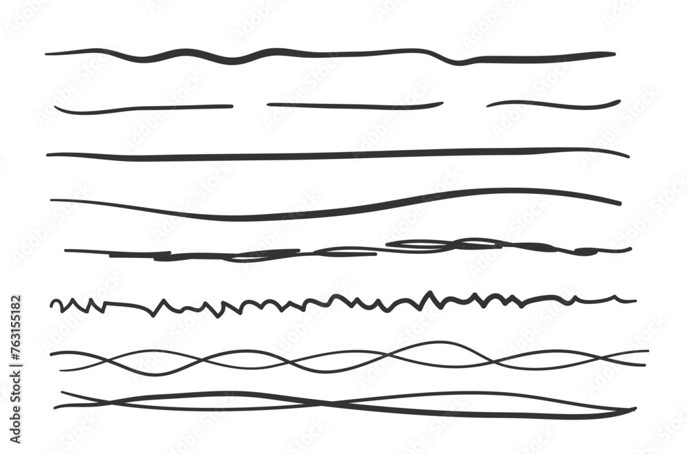 Swift crossed and wavy underlines. Underline markers collection. Vector ...