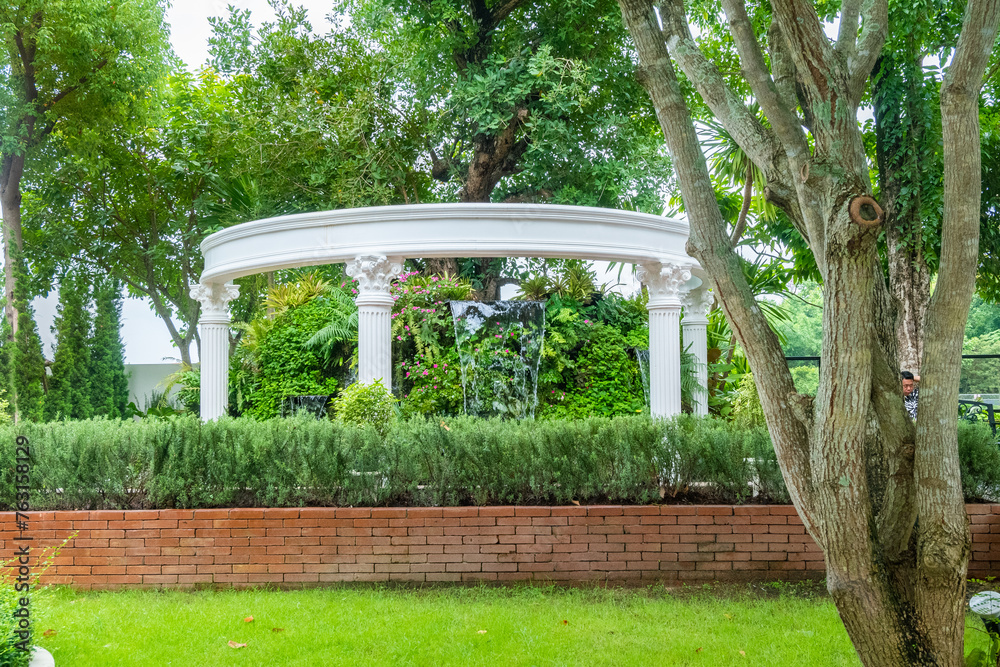 The Fountain with Classical architectural order in garden,Antique ...