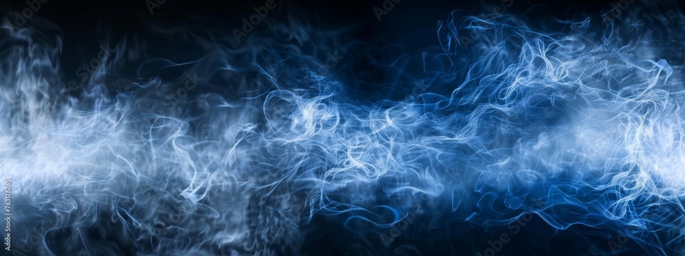 Panoramic view of the abstract fog. White cloudiness, mist or smog ...