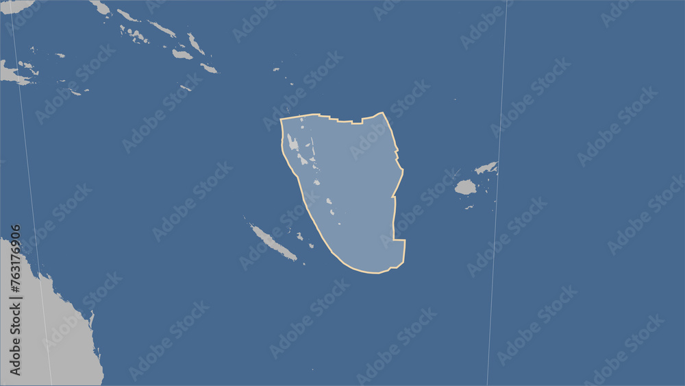 Poster New Hebrides tectonic plate. Contour map – Wall Art | UkPosters