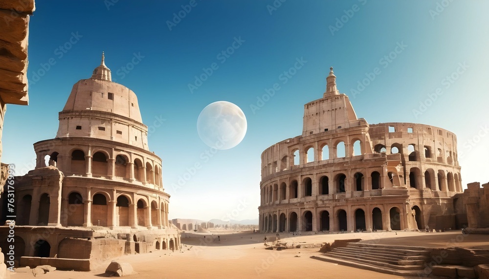 World heritage day background theme along with ancient famous buildings ...