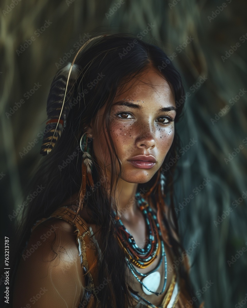 Image of Pocahontas in her classic depiction, native american girl ...