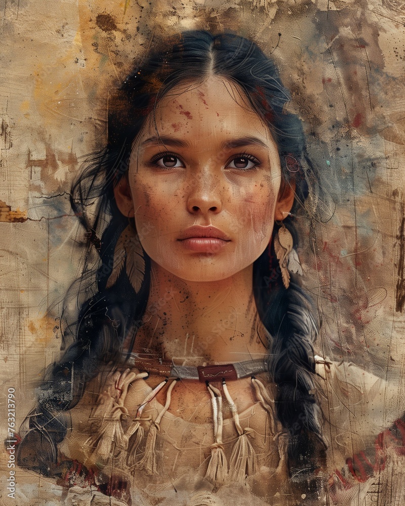 Image of Pocahontas in her classic depiction, native american girl ...