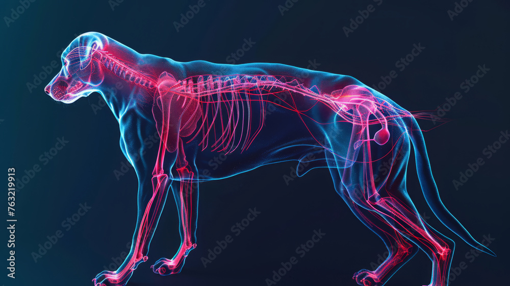 3D medical illustration of a dog's nervous system Stock Illustration ...