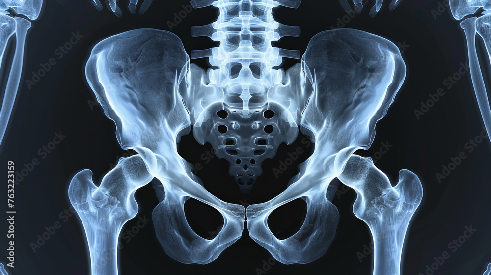 x-ray of pelvic bones and hip joints in direct projection, coxarthrosis ...