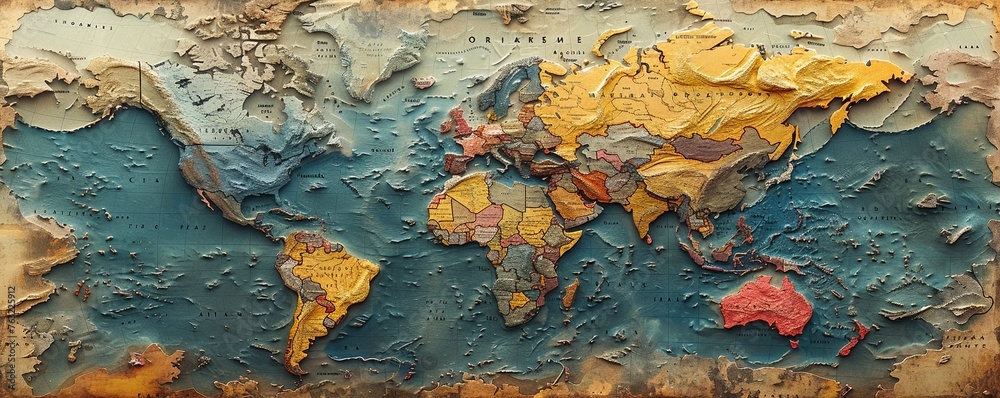 Map of Ukraine, Russia, and Europe, geopolitical lines defining history ...