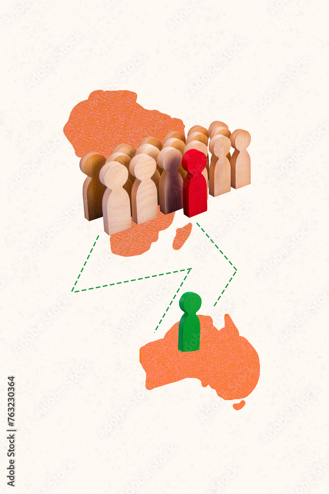 3D photo collage composite trend artwork sketch image of stickman ...