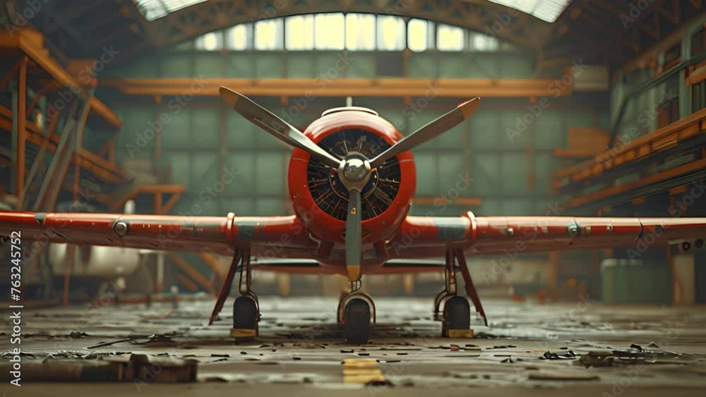 Aircraft animation: Plane animation depicts parked aircraft in hangar ...