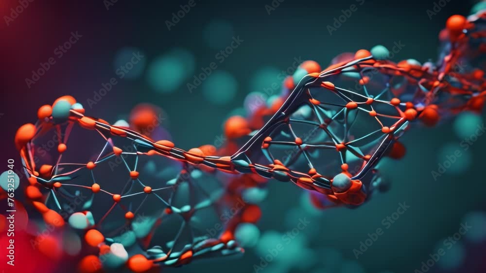 Video animation of DNA strand or a similar molecular structure. It ...