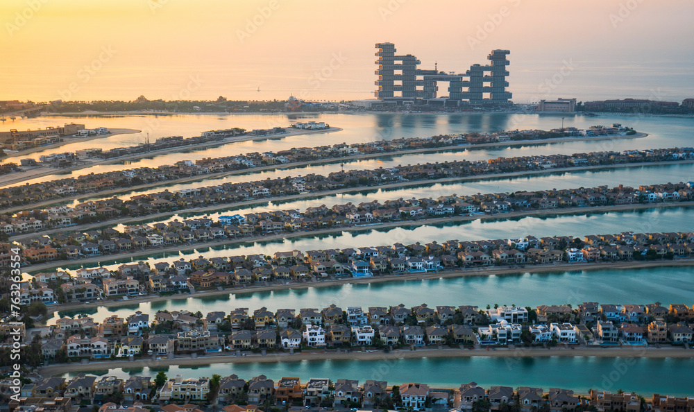 Aerial view of the luxurious Atlantis the Royal resort and Palm ...