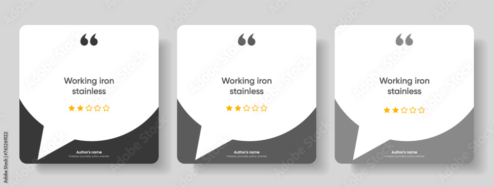 3D bubble testimonial banner, quote, infographic. Social media post ...