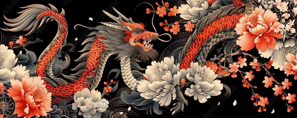 Imagine a rear view design infused with elements from Asian folklore ...