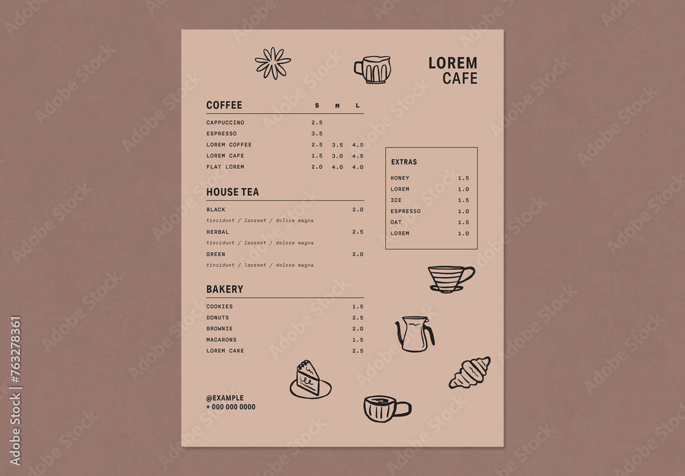 Cafe Coffee Menu Design Layout Stock Template | Adobe Stock
