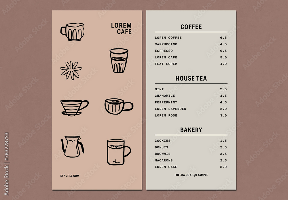Minimalist Coffee Menu Template Stock Template | Adobe Stock