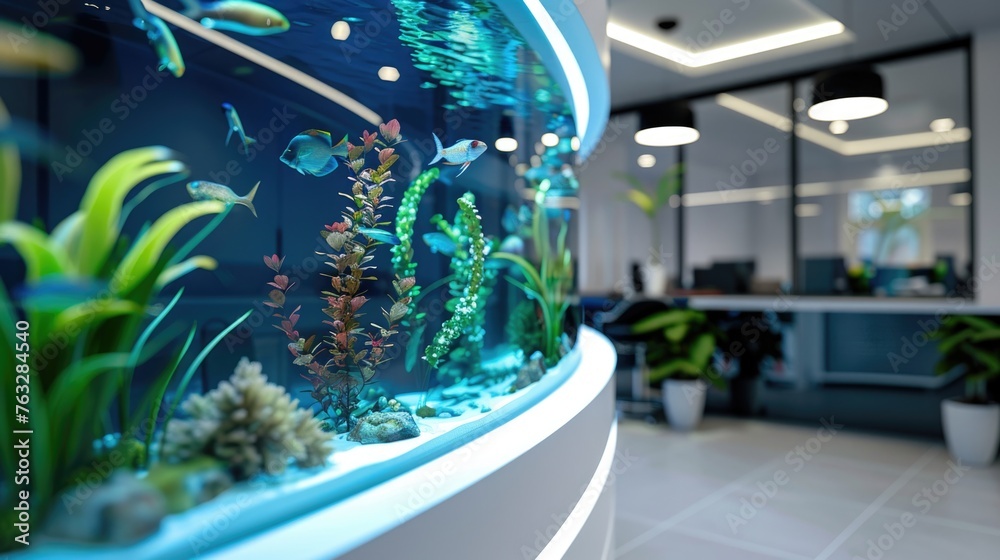 A modern office setting is elevated with the presence of a sleek ...