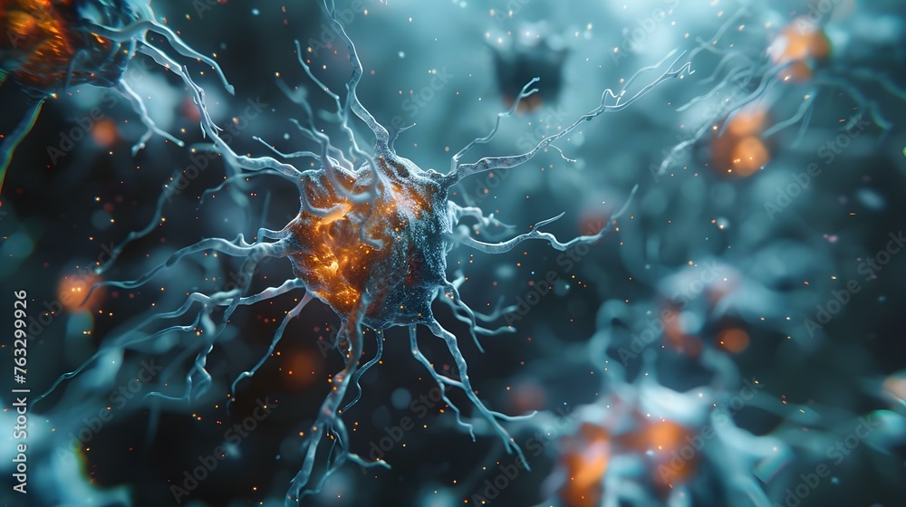 Neuron cells forming a neural network. Concept Science, Biology, Neuron ...