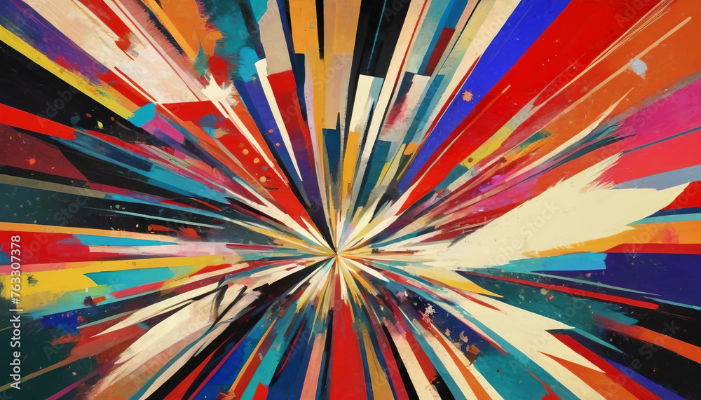 Explosion painting depicted in various colors and styles, generative AI ...