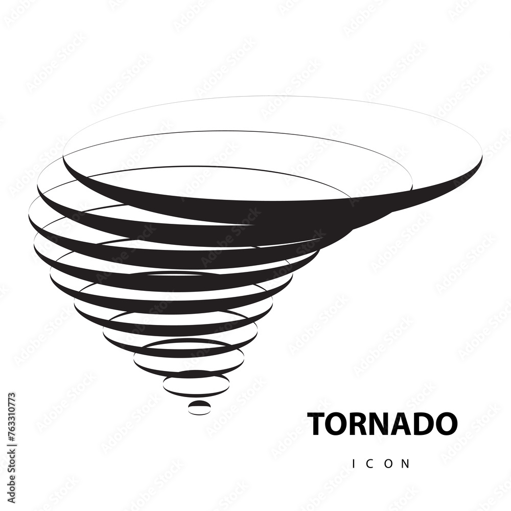 Tornado Icon, Whirlwind Symbol, Storm Swirl Sign, Tornado Silhouette ...