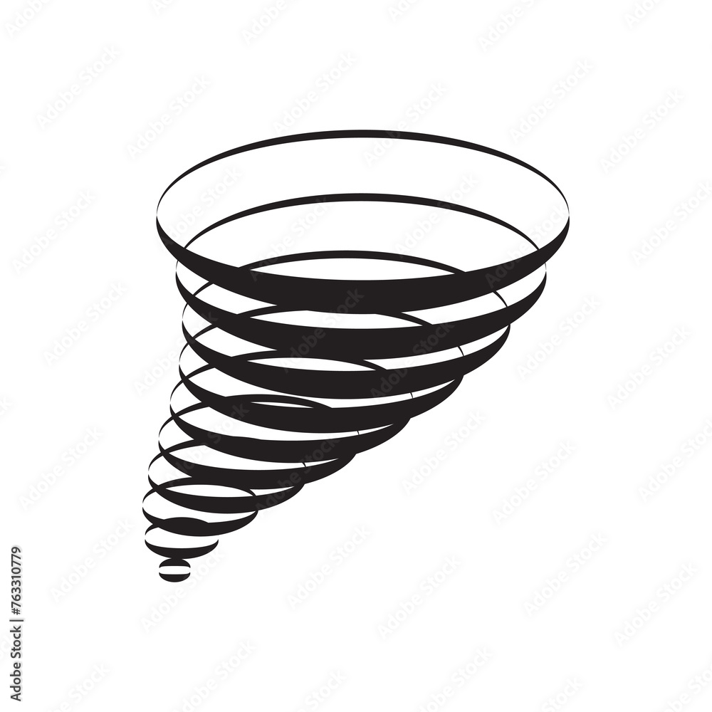 Tornado Icon, Whirlwind Symbol, Storm Swirl Sign, Tornado Silhouette ...