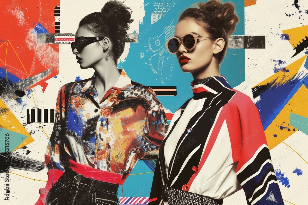 Ilustracja Stock: Design a visually stunning fashion photo collage that ...