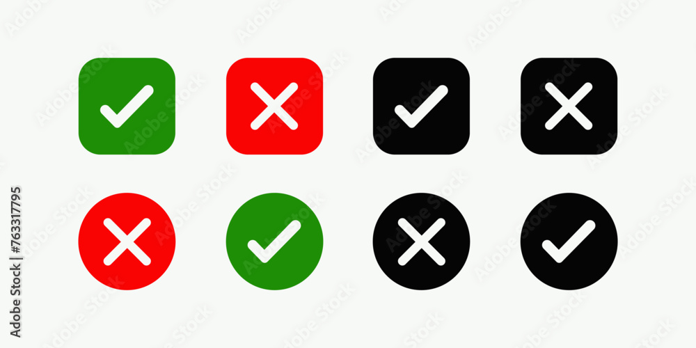 Check mark and X mark icon. Checkmark and x mark icon for apps and ...
