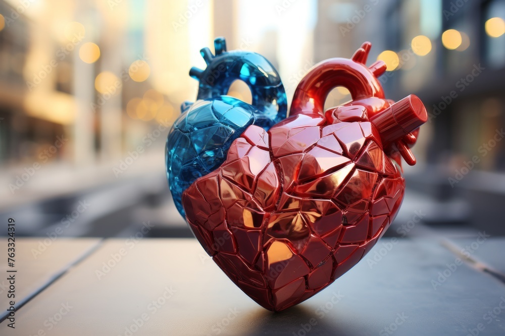AI-generated illustration of the human cardiovascular system, showing ...
