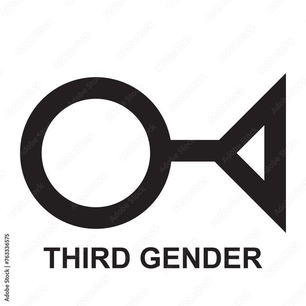 Third gender symbol icon. Transgender unisex vector symbol, female ...