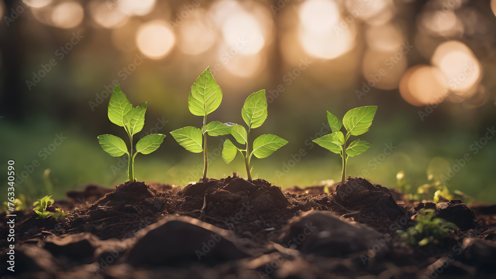 Planting trees to help increase oxygen in the air and reduce global ...